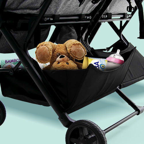 Mompush Lithe Lightweight Double Stroller For Infant and Toddler | Mompush